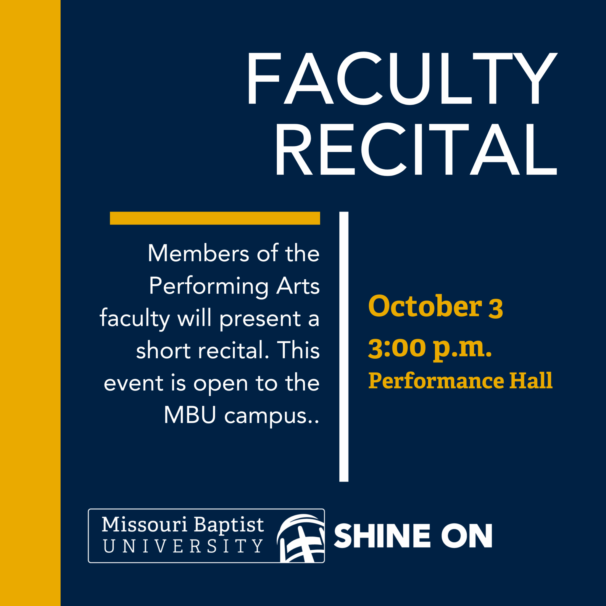 Performing Arts Faculty Recital - Missouri Baptist University (Mobap)